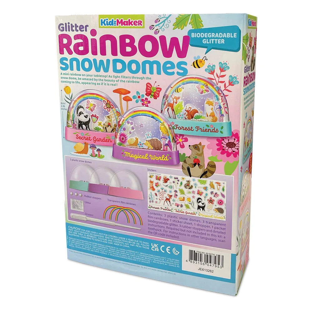 4M KidzMaker Glitter Rainbow Snow Domes – The Toy Folks